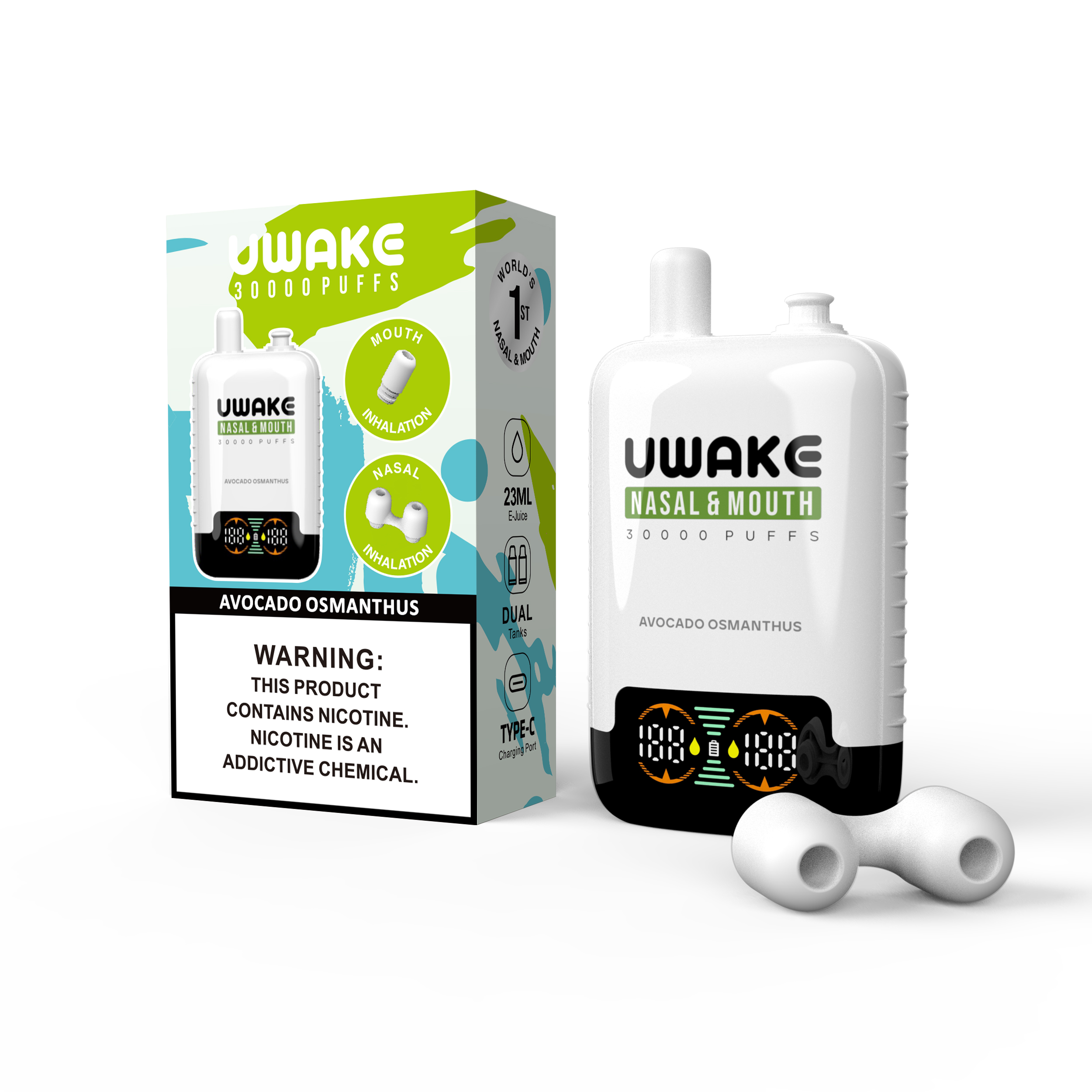 Mr.Goodie Uwake Nasal & Mouth Inhalation Disposable Vape 30000 Puffs ...